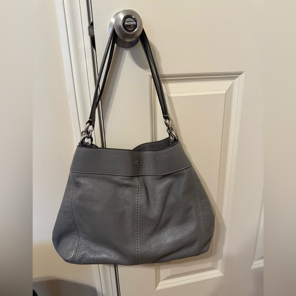 Coach | Bags | Coach Gray Pebble Texture Purse | Poshmark